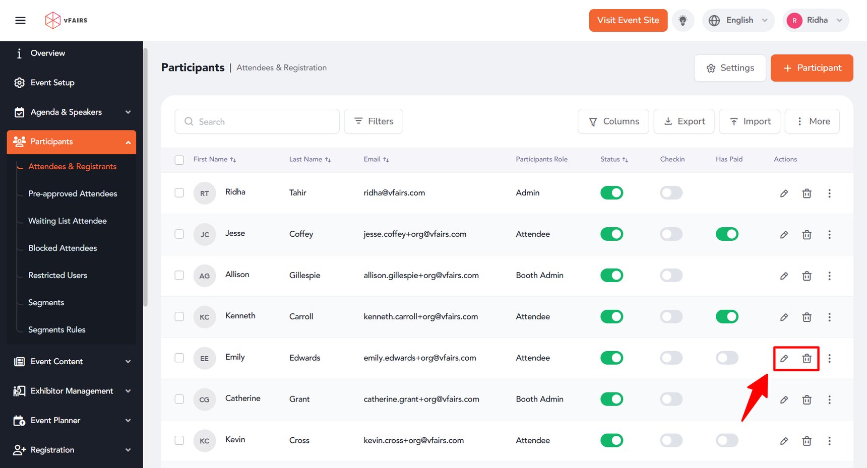 How to View and Manage My Registrants