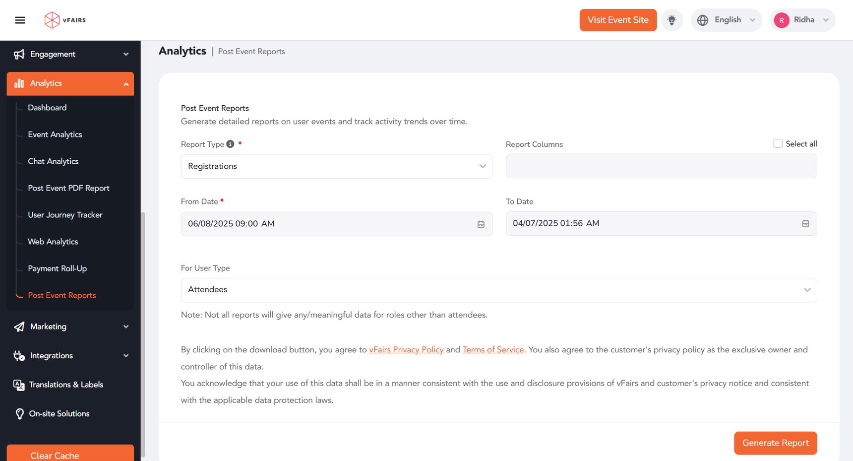 How to Export Registration Data