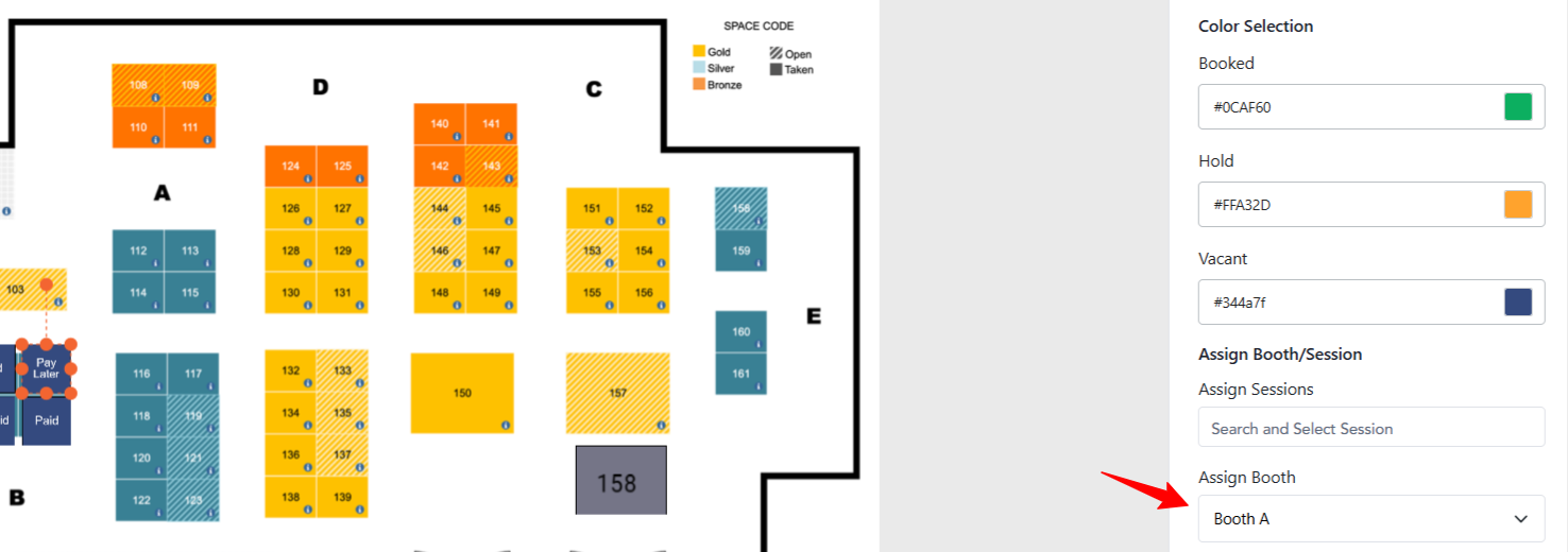 How to Link Booths in Floor Plan