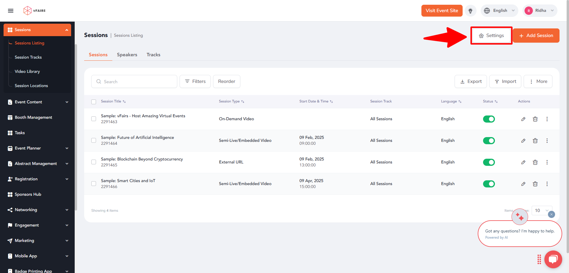 How to configure percentage-based session tracking