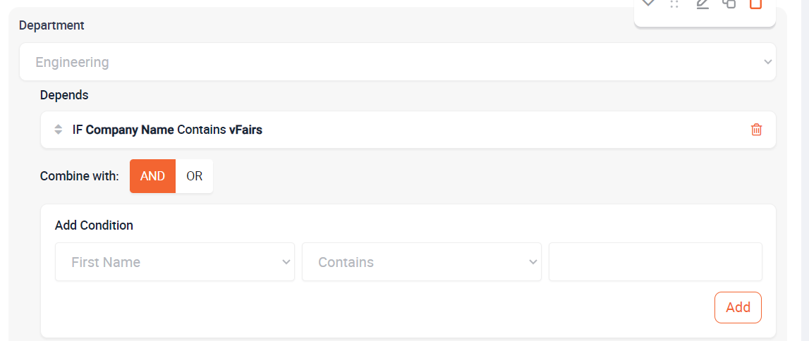 How to add field dependencies in a registration form